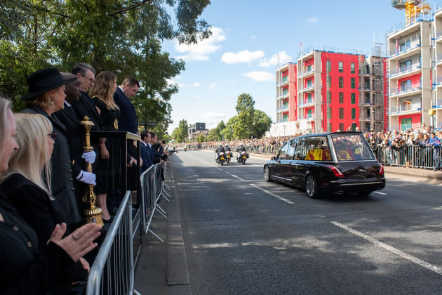 Huge Crowds Line the A4 for Queen's Final Journey